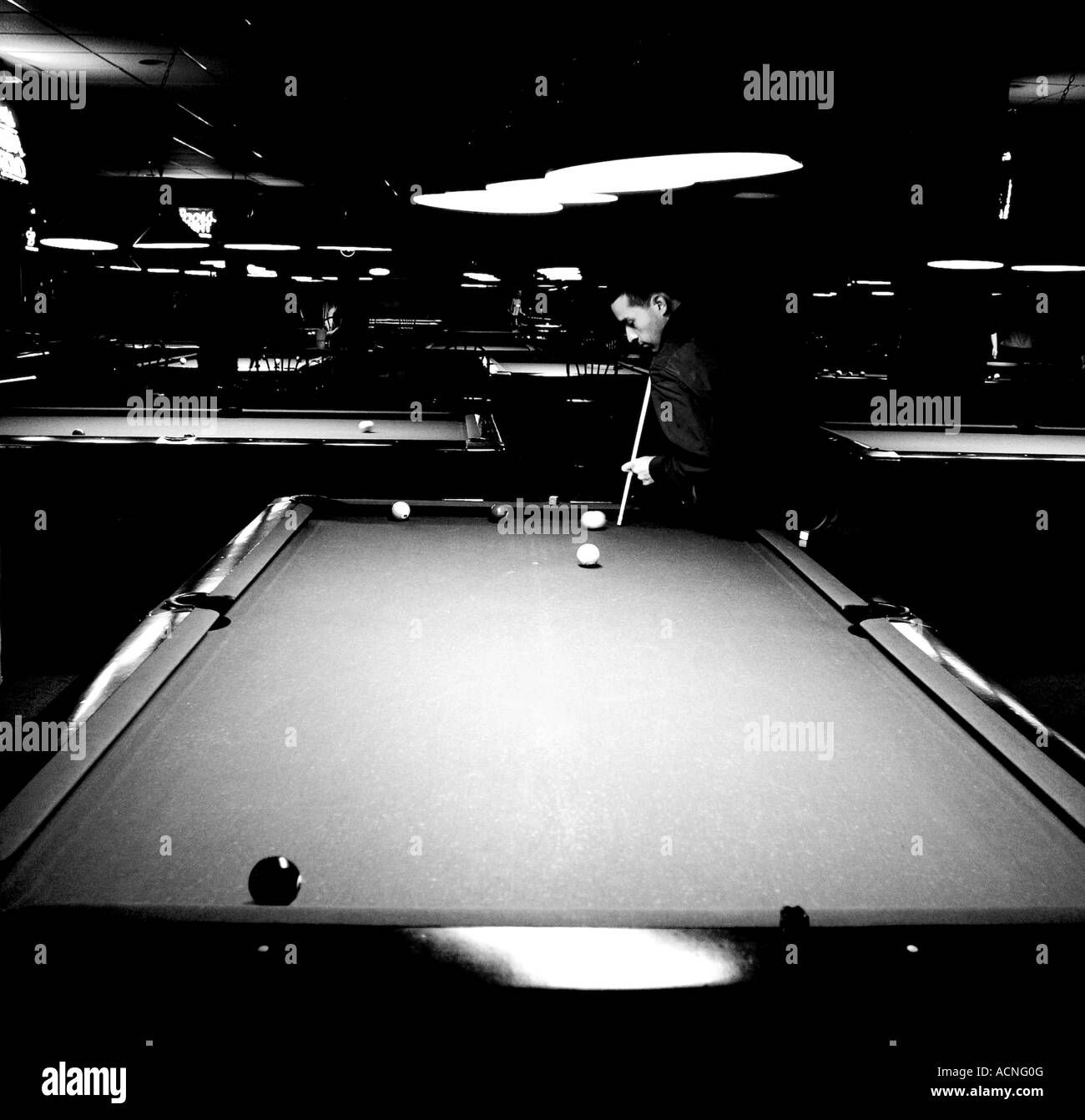 Night at the Pool Hall Stock Photo - Alamy