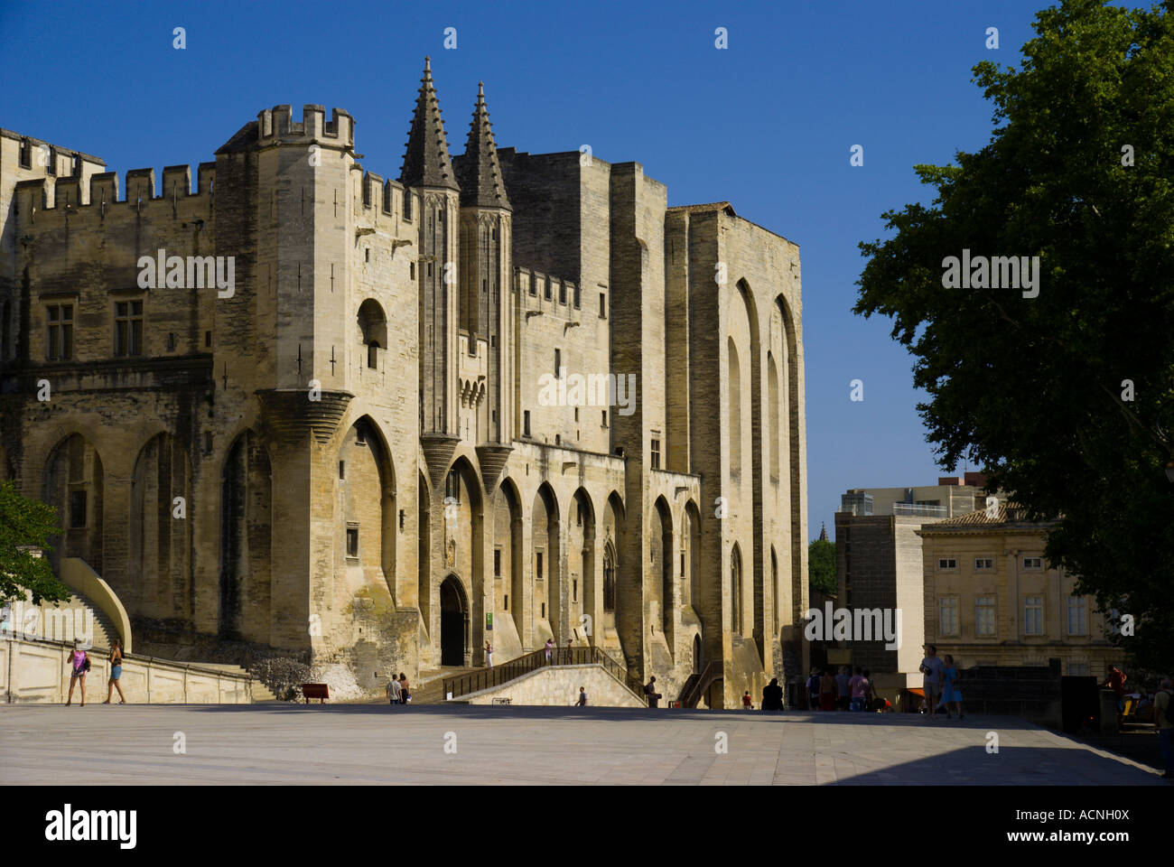 Pope papal castle palace palais france french gothic hi-res stock ...