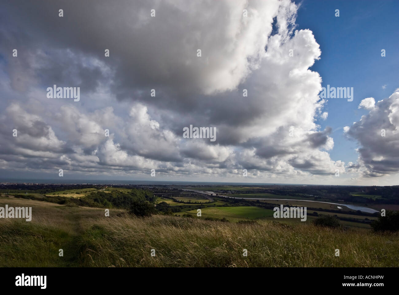 Scene Rain Clouds over the Adur Estuary Shoreham by Sea West Sussex ...