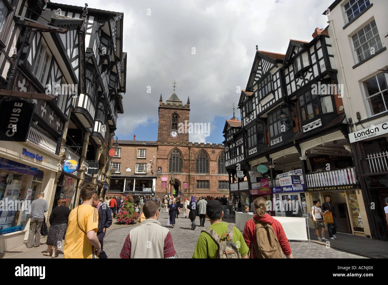 Young tourists visiting Chester, Cheshire, England, United Kingdom ...