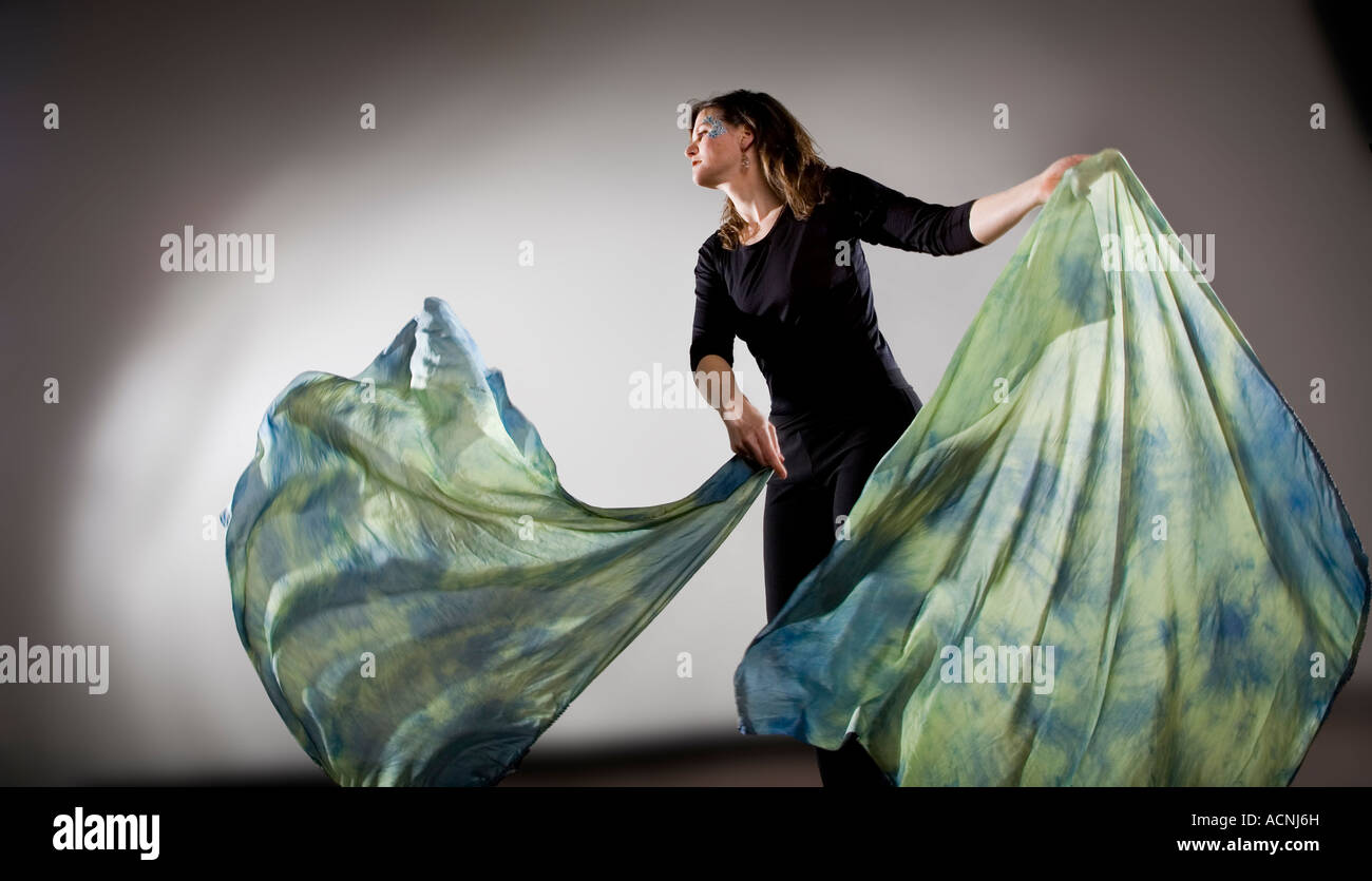 woman dancing with flags Stock Photo - Alamy