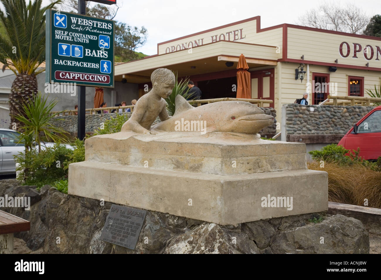 Opononi Northland North Island New Zealand Opo the Dolphin stone ...