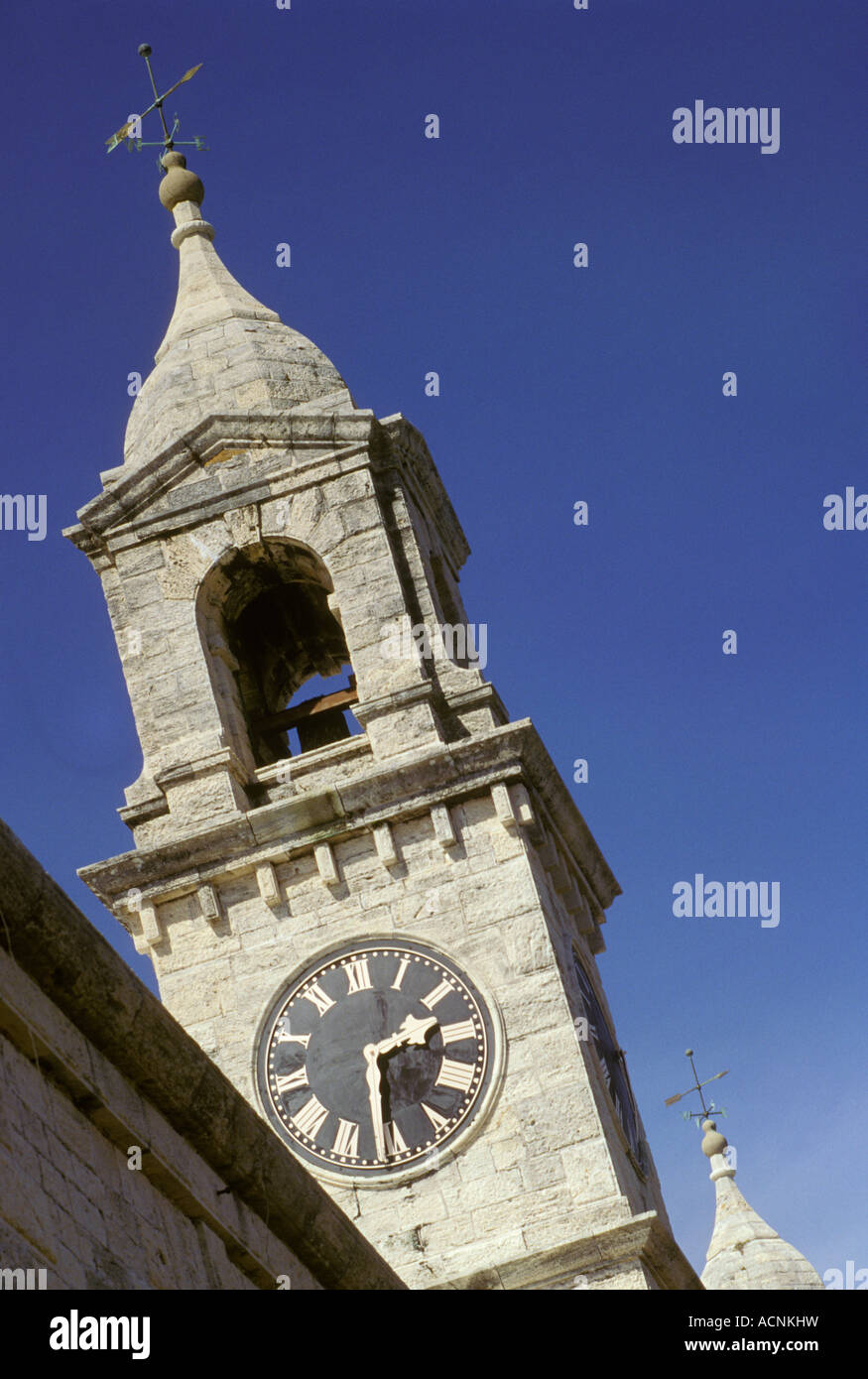 Bermuda St. George bell tower clock Stock Photo - Alamy