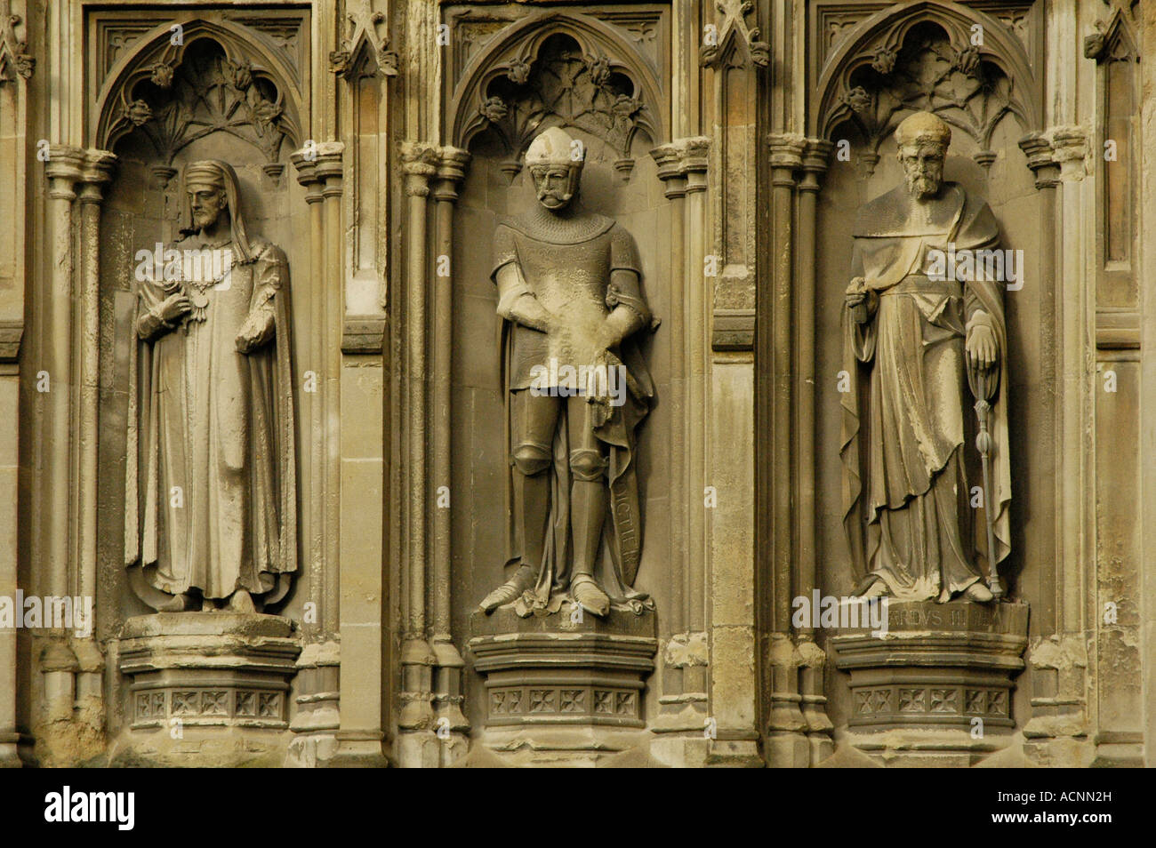 Statues on the wall of Canterbury Cathedral, Kent, UK Stock Photo - Alamy