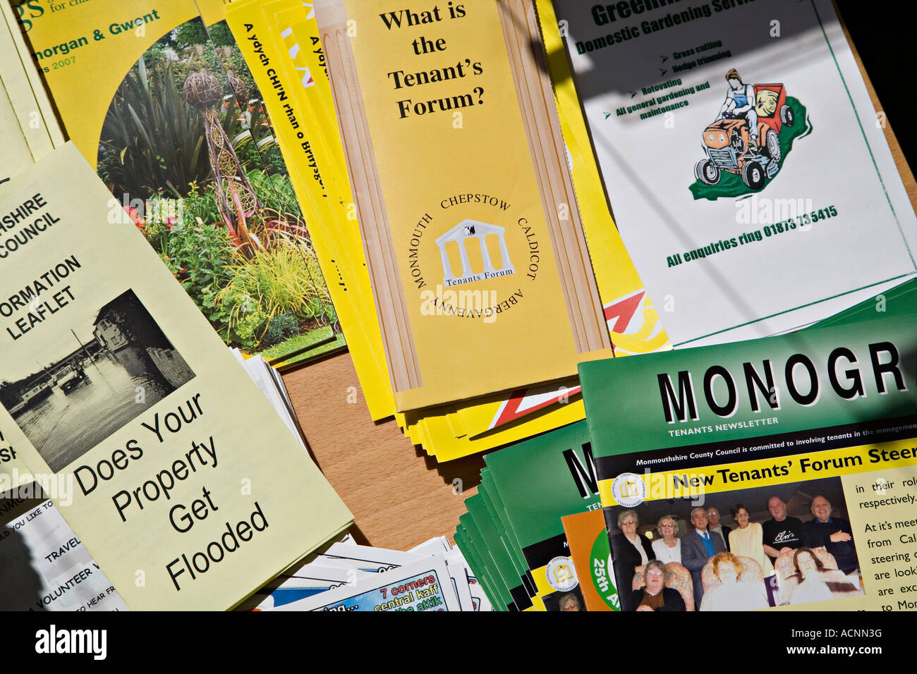 Advice leaflets in county council offices prepared for members of the ...