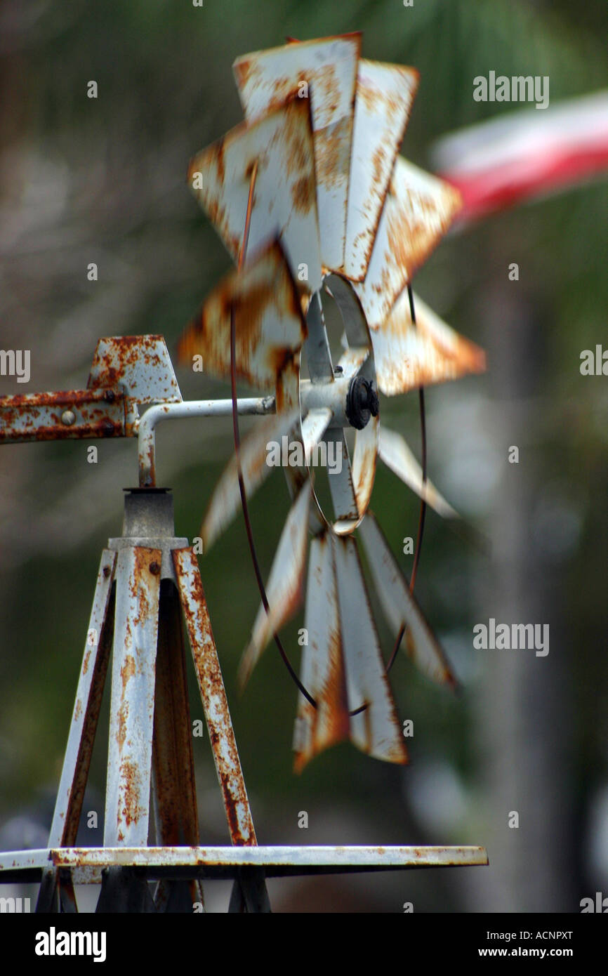 Rusted Steel Windmill Close up and Showing Motion Stock Photo - Alamy