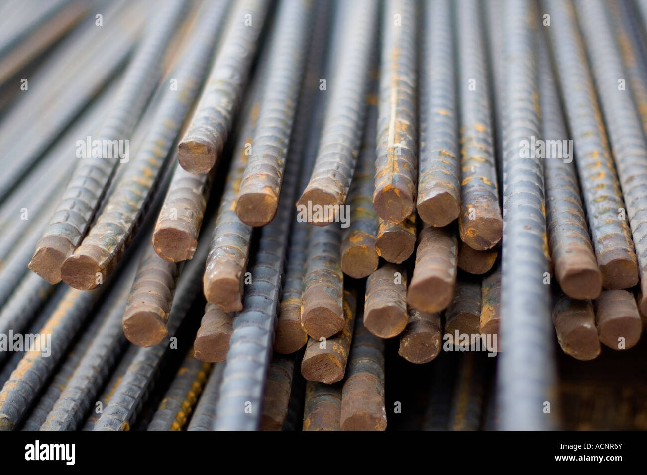 Steel bar rebar ends Stock Photo - Alamy