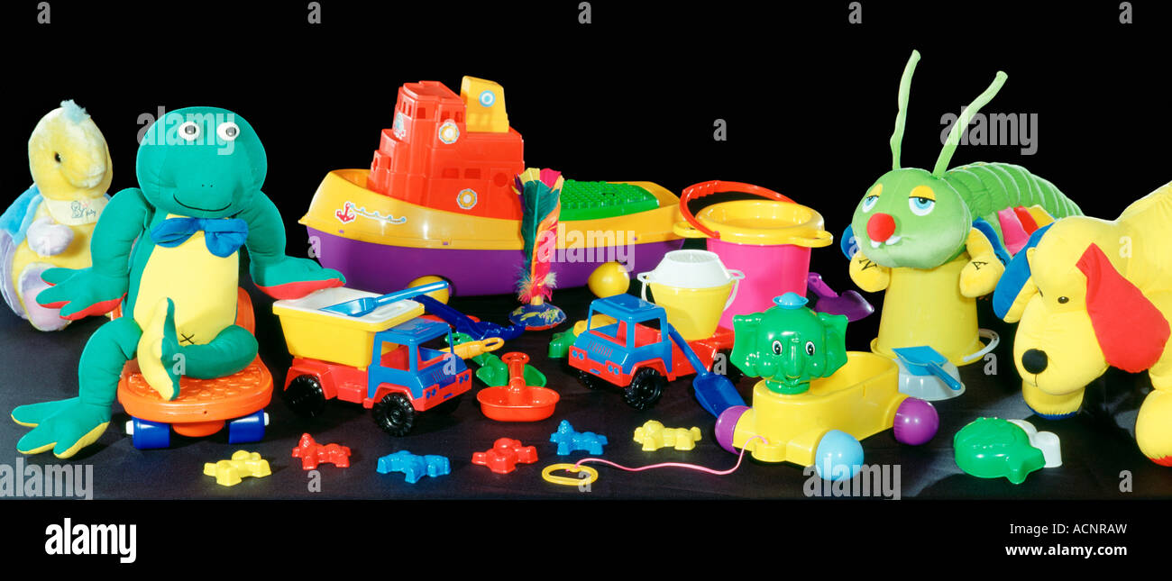 Assorted Toys studio photo Stock Photo - Alamy