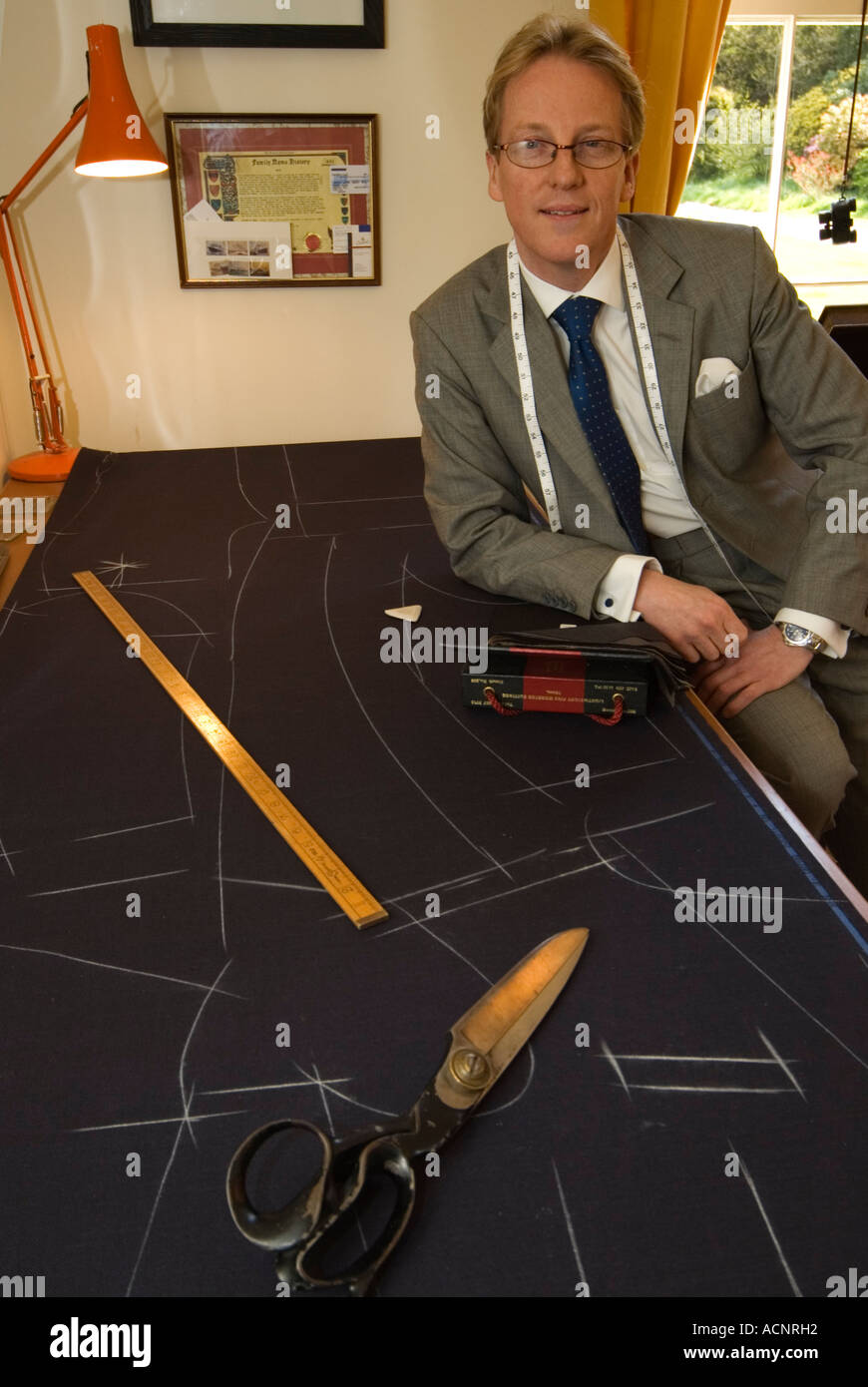Celebrity Savile Row tailor and blogger Thomas Mahon at his Carlisle ...