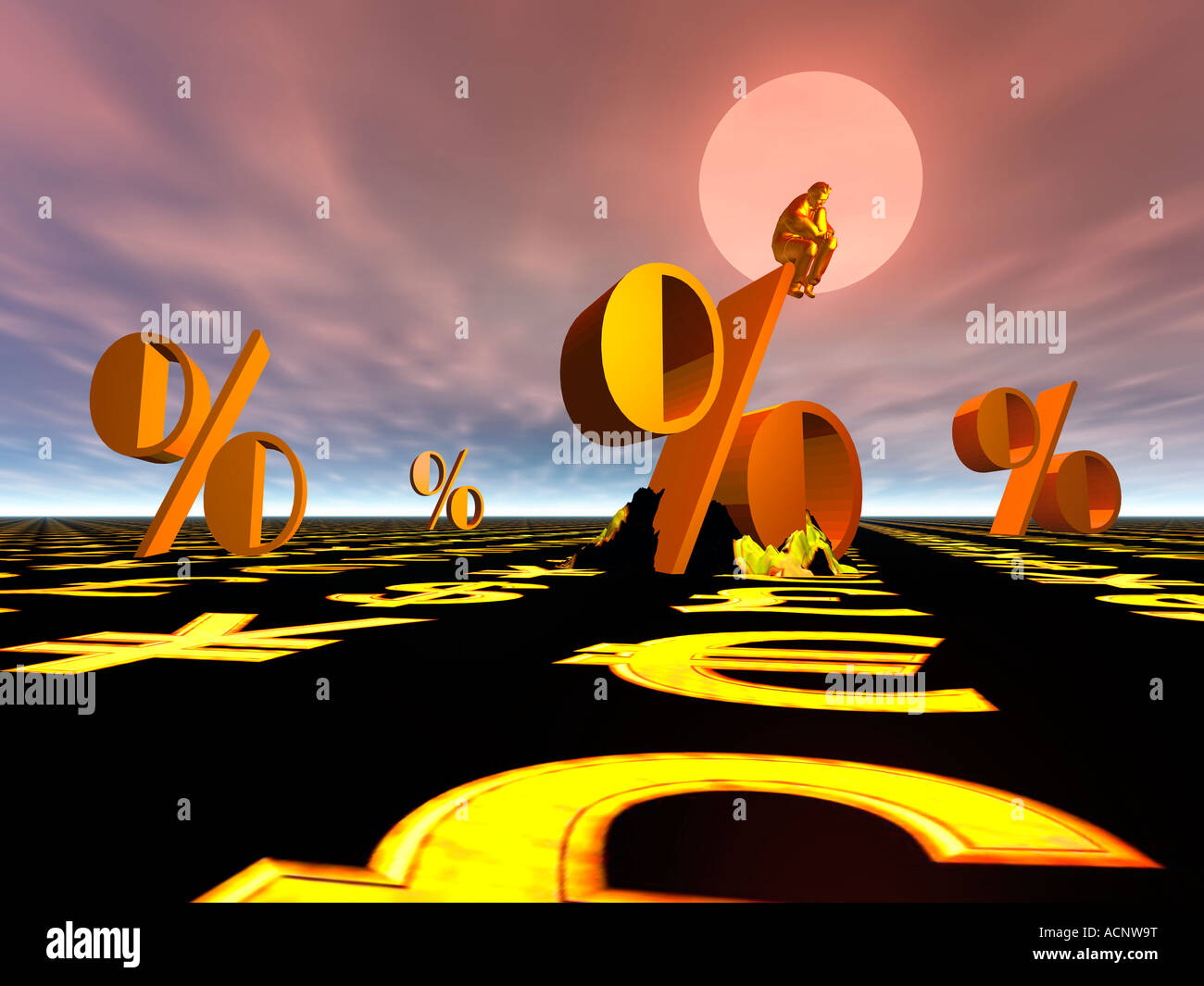 Intrest Rates A 3D Conceptual Image Stock Photo - Alamy