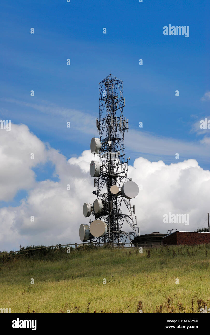 Communications mast on top of Eddisbury Hill Stock Photo - Alamy