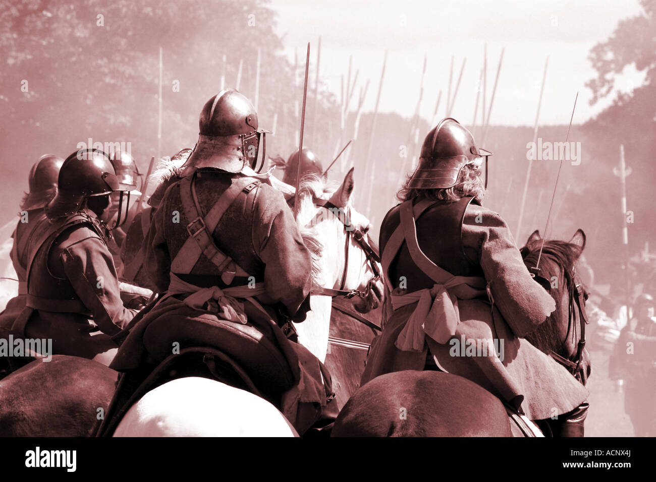 Soldiers preparing for battle in the english civil war Stock Photo - Alamy