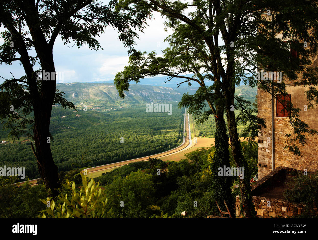 View of Mirna valley from Motovun Istria Croatia Stock Photo - Alamy