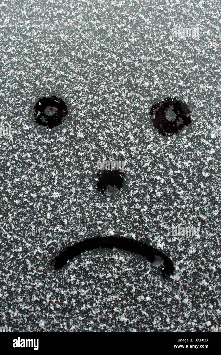 Sad face in the frost Stock Photo - Alamy