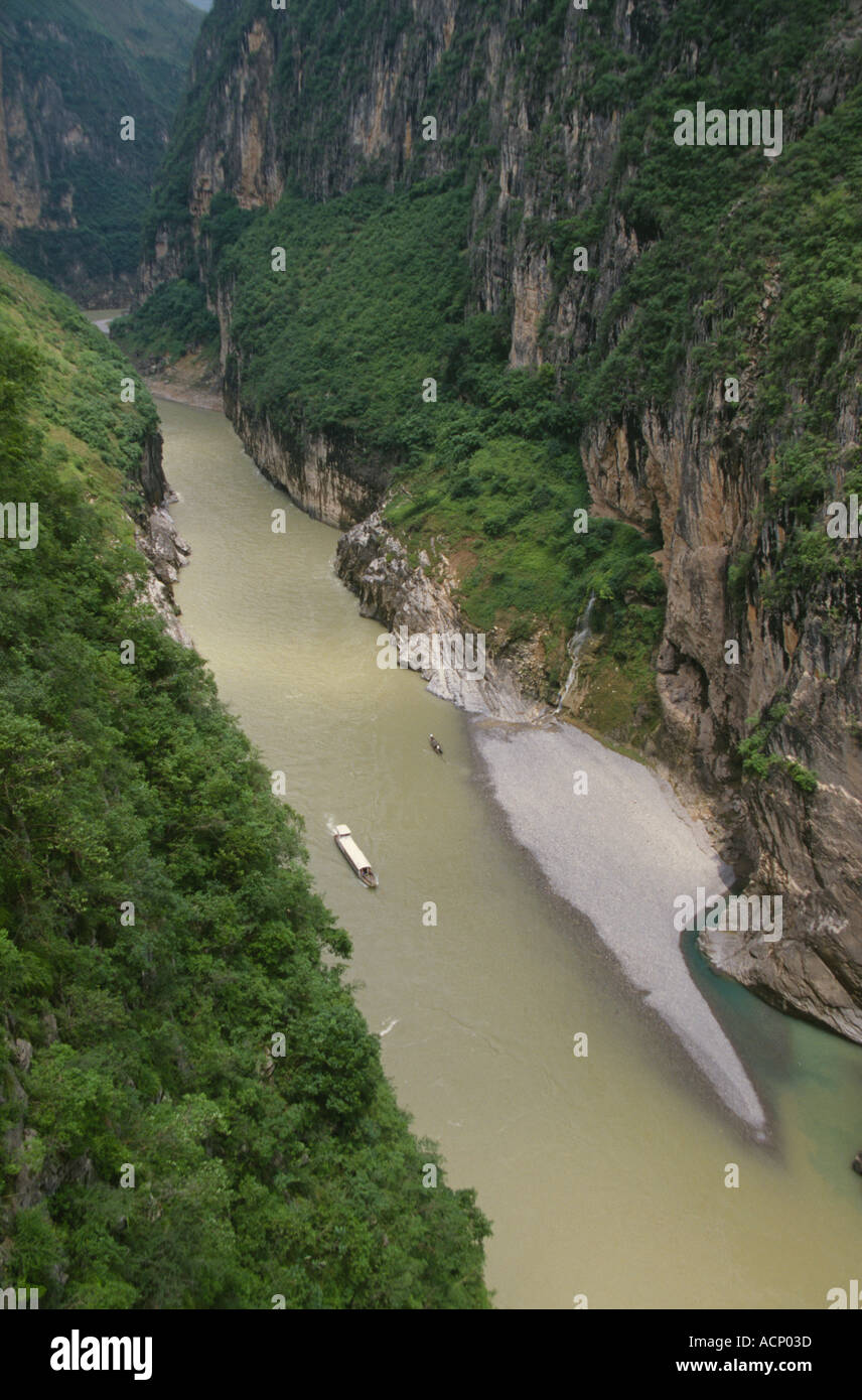 Daning River a tributary of Yangtze River flowing through steep ...