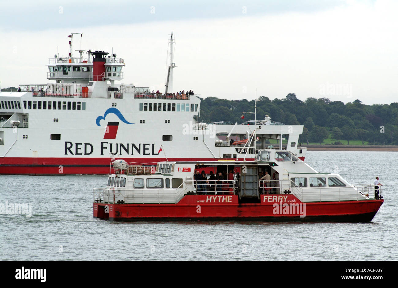 Ferries on Southampton Water England UK The Red funnel Isle of Wight ...