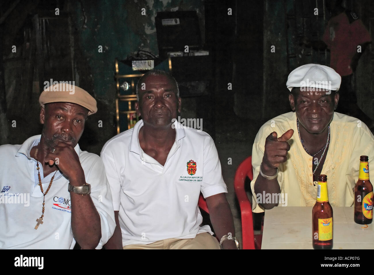 men posing, Palenque de San Basilio, Bolivar, Colombia, South America ...