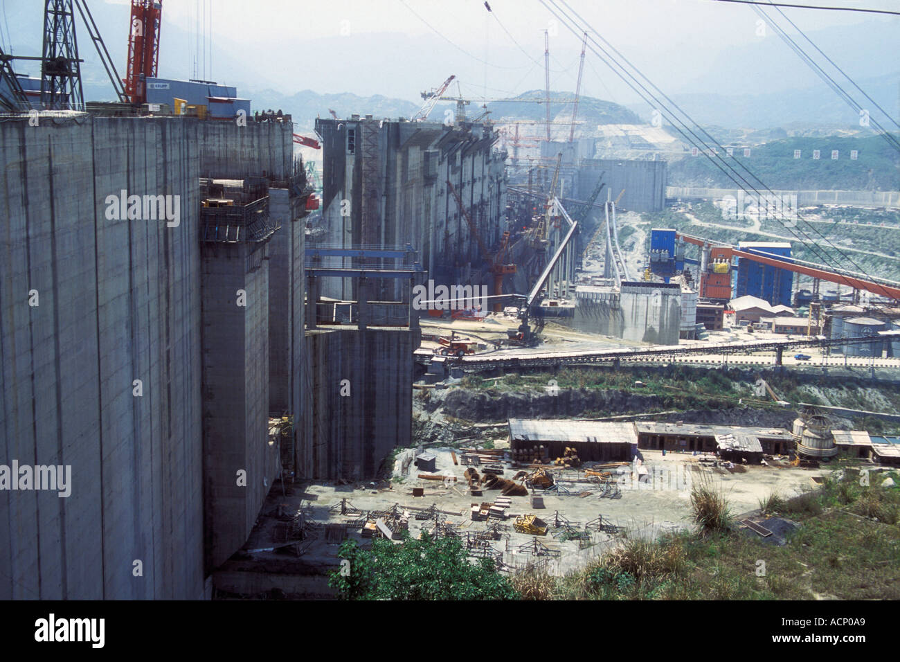 Construction site of Three Gorges Dam Hubei Province China Stock Photo ...