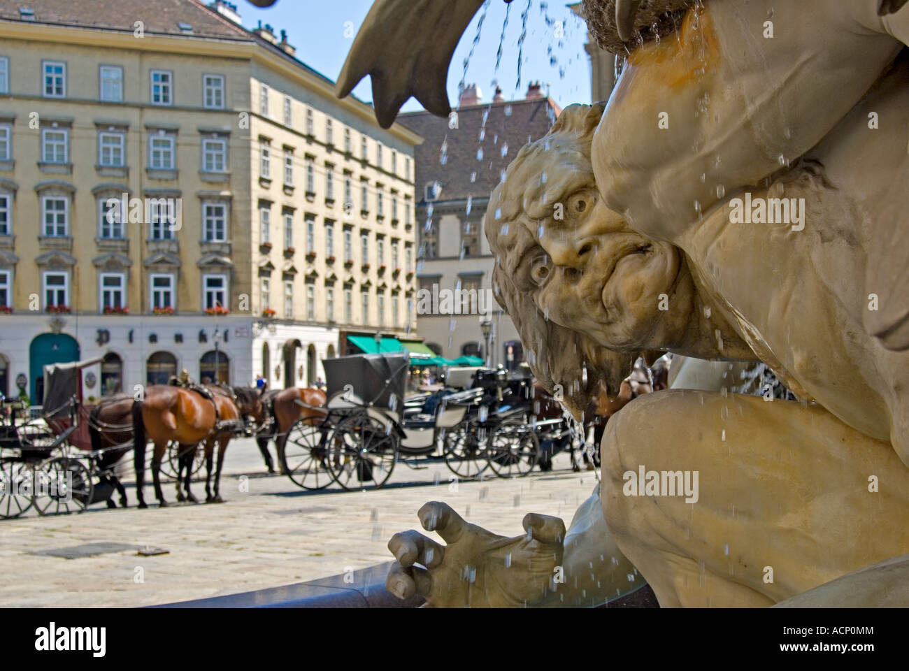 Vienna, Austria. Michaelerplatz (square) Detail of the Macht zur See ...