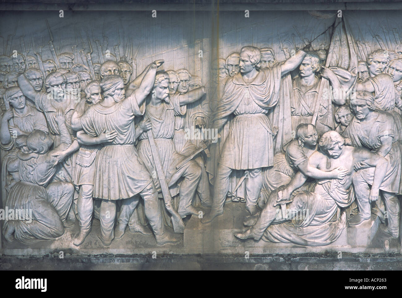 Martyr Square bas relief Brussels Stock Photo - Alamy
