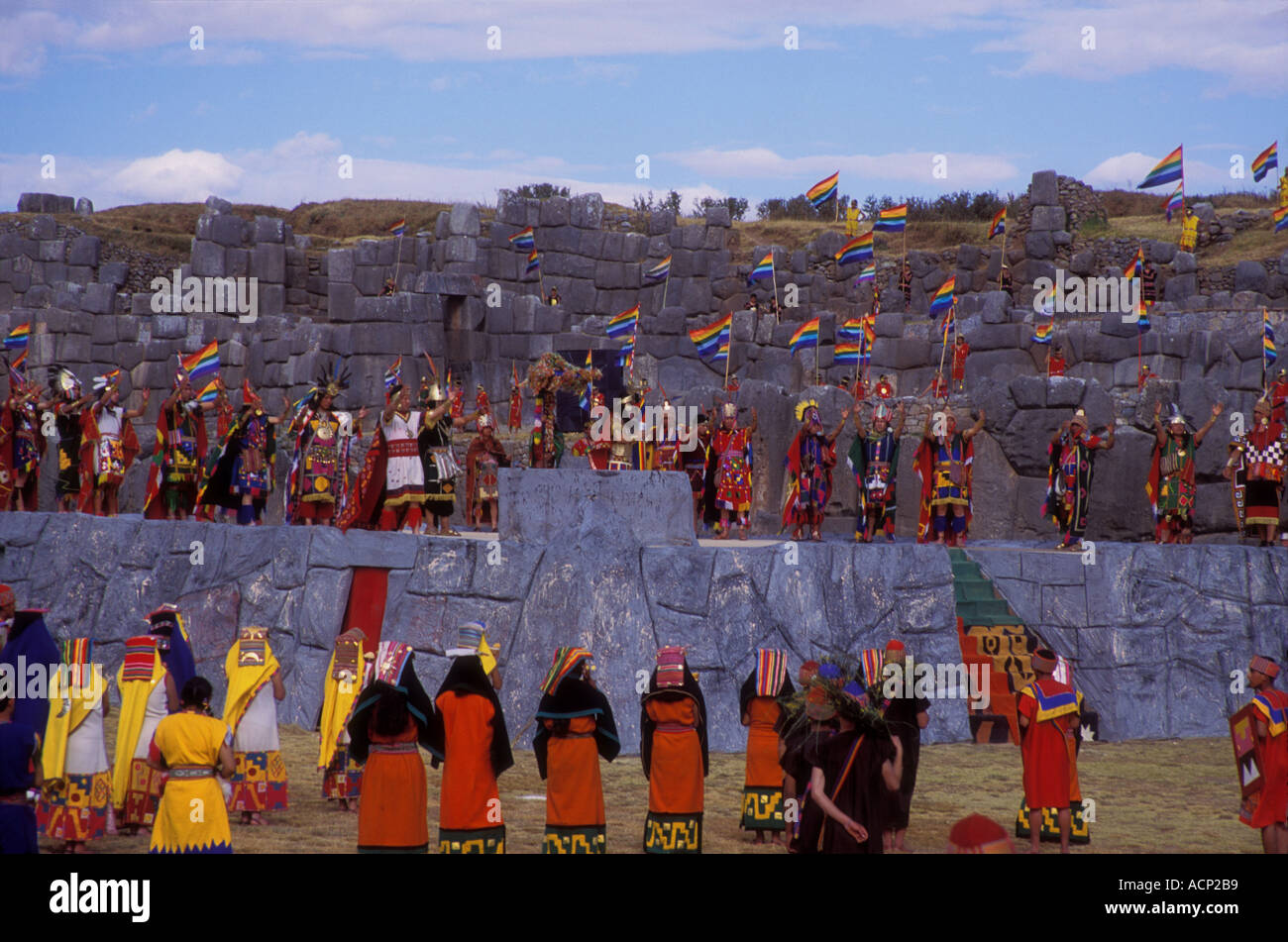 Indian people dress as warriors at Inti Raymi Incan festival ...