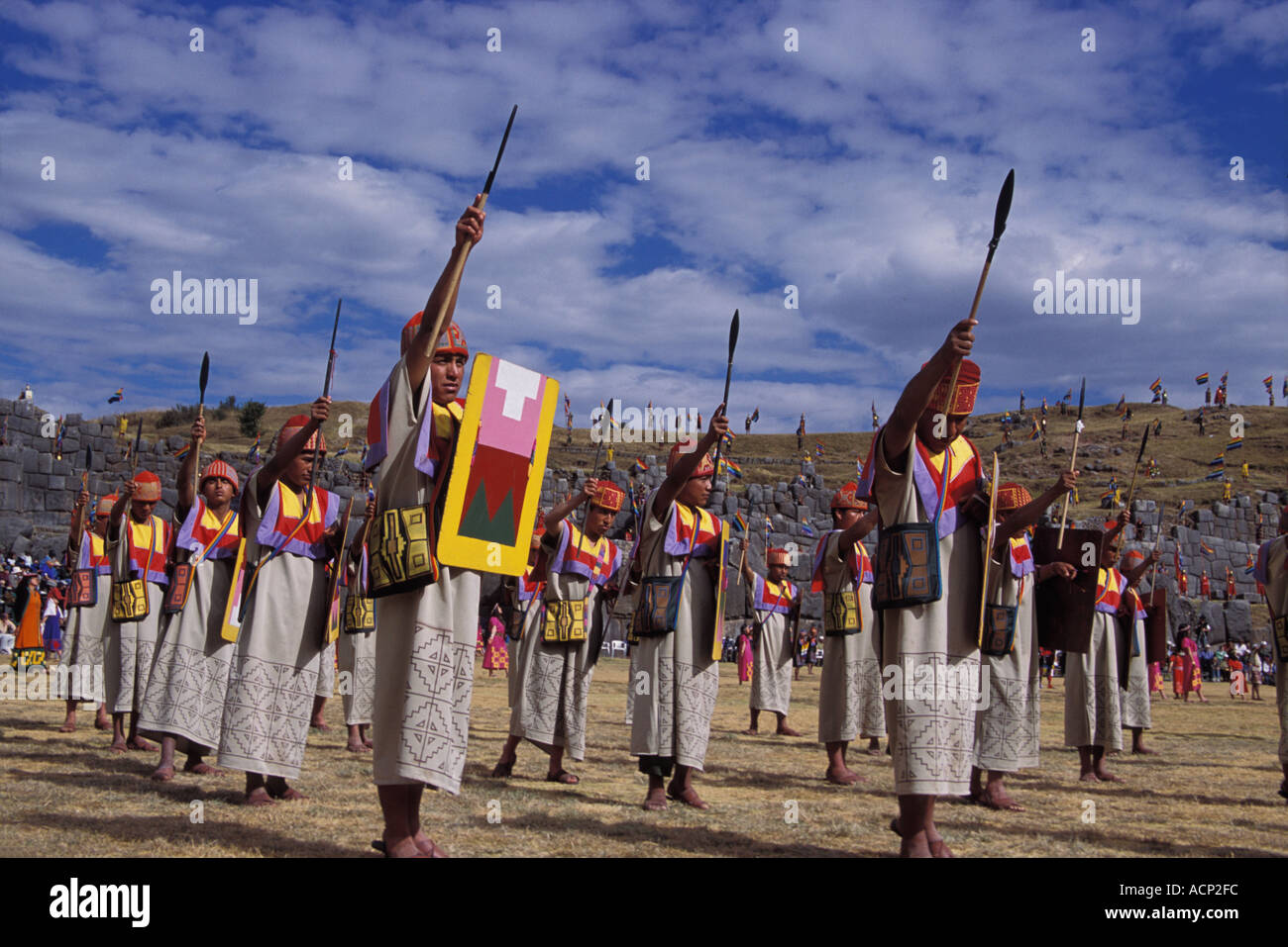 Indian people at Inti Raymi Incan festival celebrating winter solstice ...