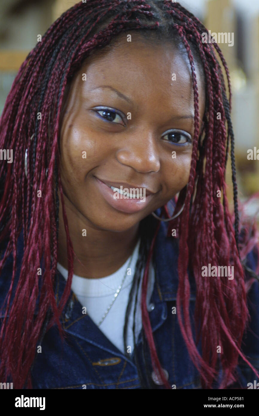 Portrait of Student in art class at 6th Form College South London GB UK ...