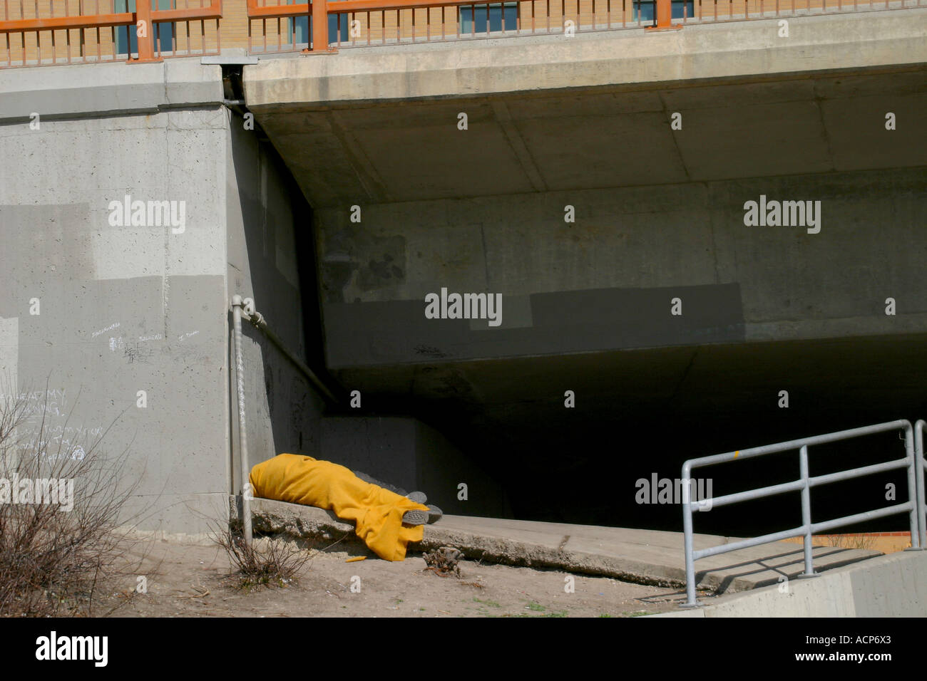 Homeless people sleeping under bridge hi-res stock photography and ...