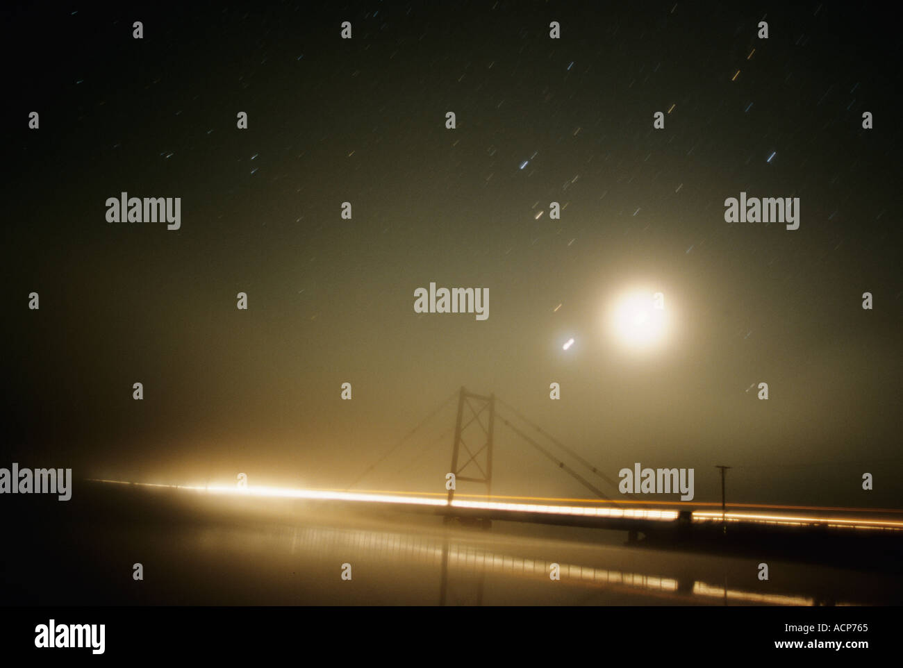 Bridge at Night Stock Photo - Alamy