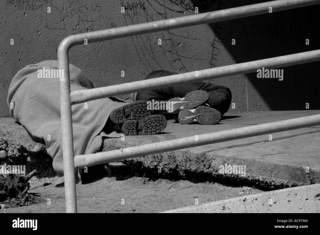 Homeless people sleeping under bridge hi-res stock photography and ...