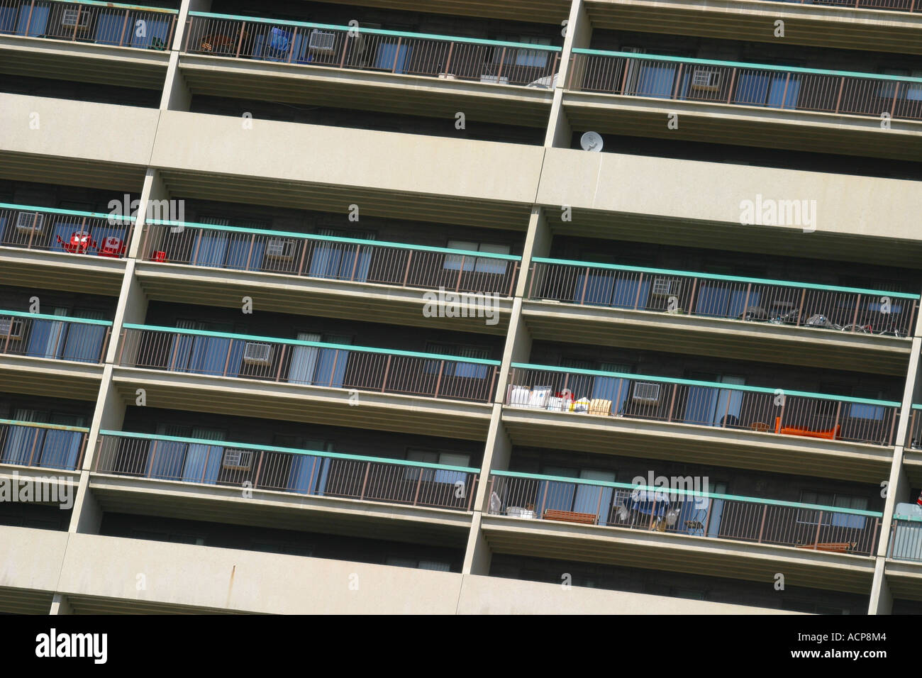 ARCHITECTURE; apartment building back decks Stock Photo - Alamy