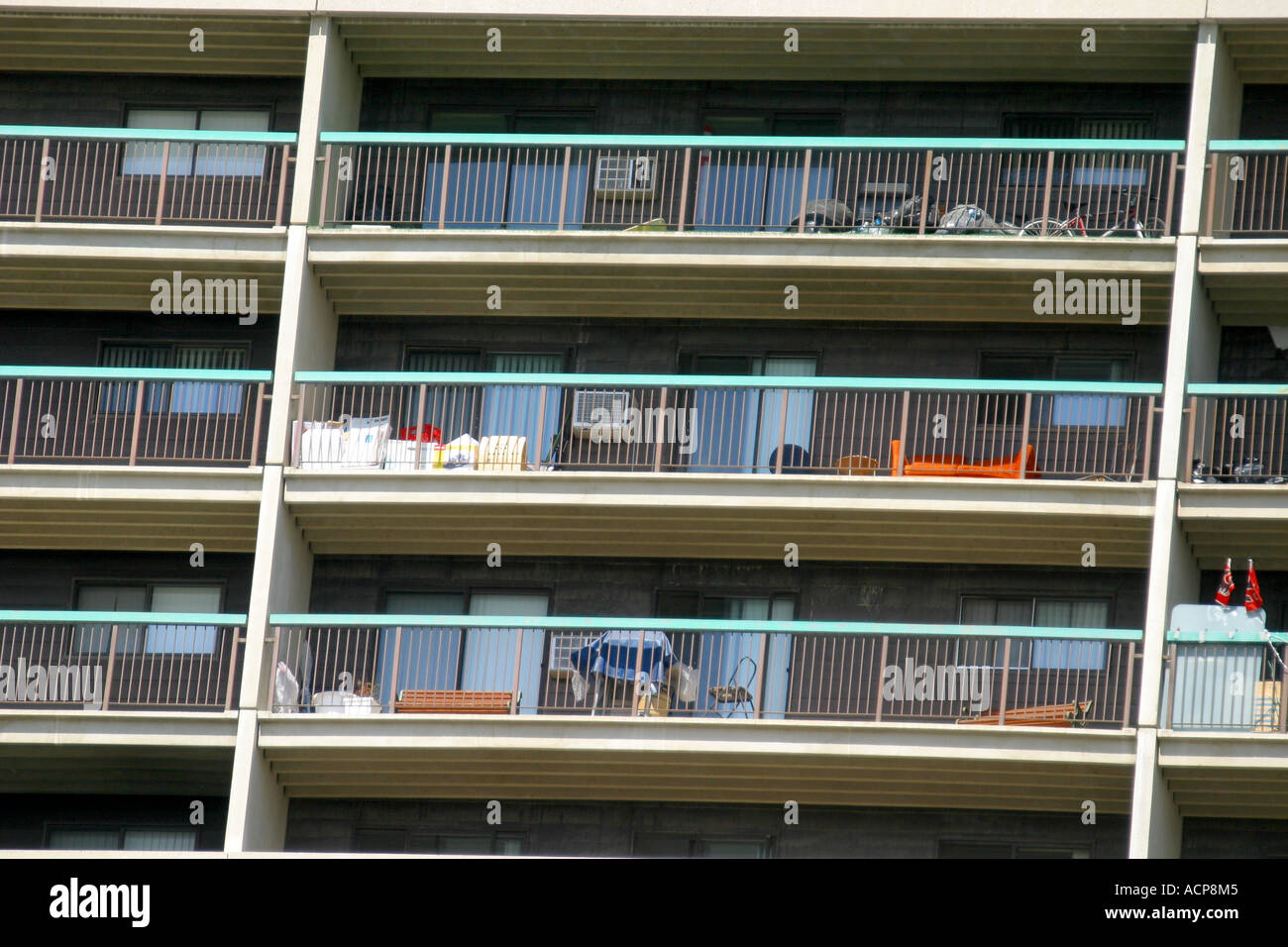 ARCHITECTURE; apartment building back decks Stock Photo - Alamy