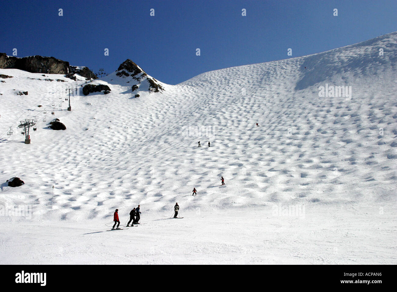Combe du Machon mogul fields next to the World Cup Downhill Piste ...