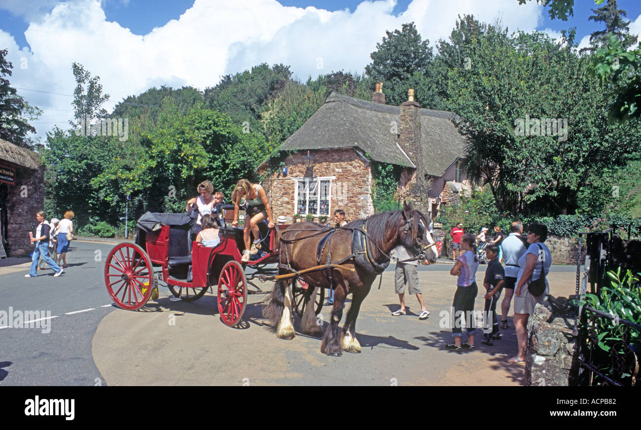 Horse And Cart In Cockington In Devon In England Stock Photo - Alamy