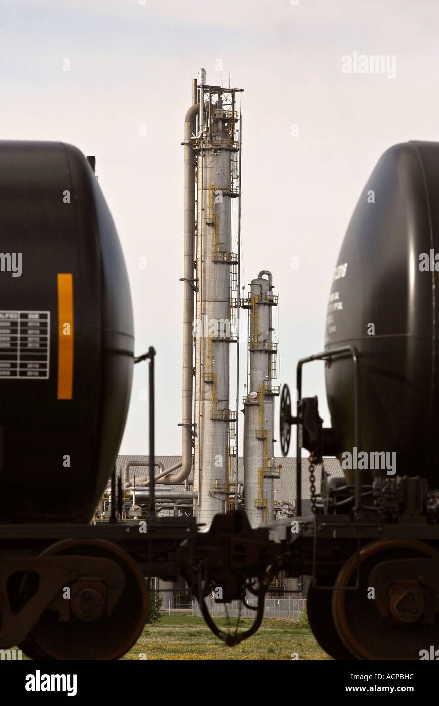 Chemical railcar parked near Saskferco plant in scenic Saskatchewan ...