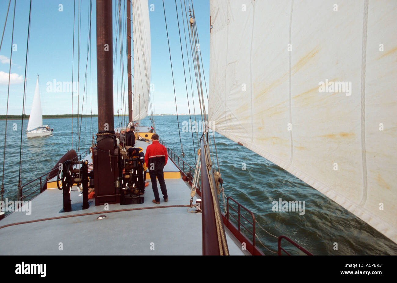 People on sailing ship Stock Photo - Alamy