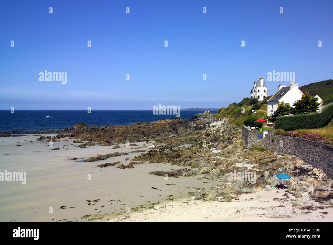 france brittany finistere amorican corniche golden belt heather coast ...