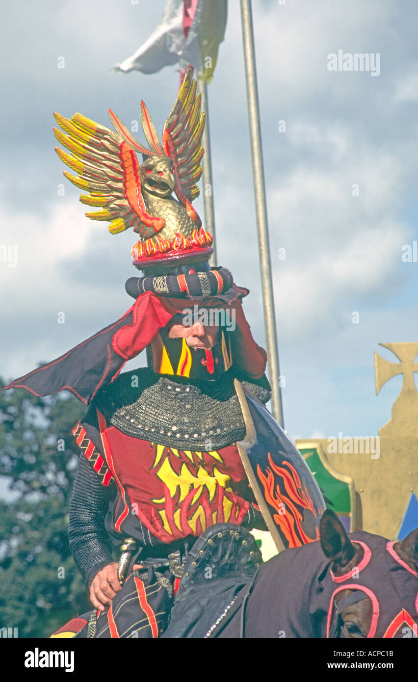 Knight In Red And Yellow Armour At Powderham Castle In Devon In England ...