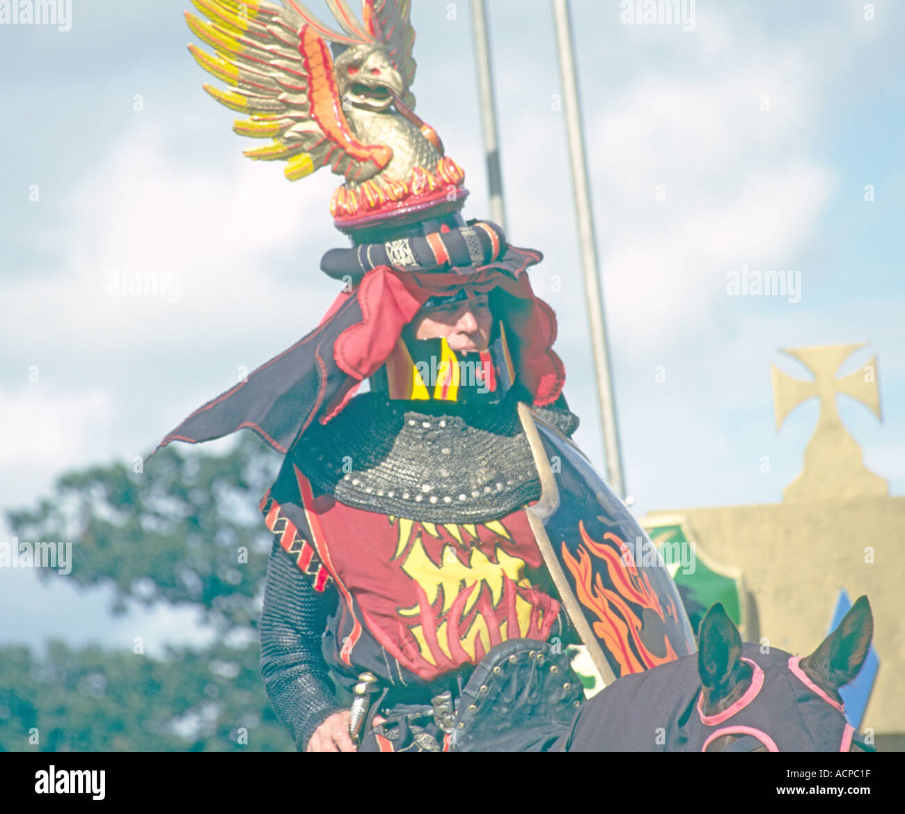 Knight In Red And Yellow Armour At Powderham Castle In Devon In England ...