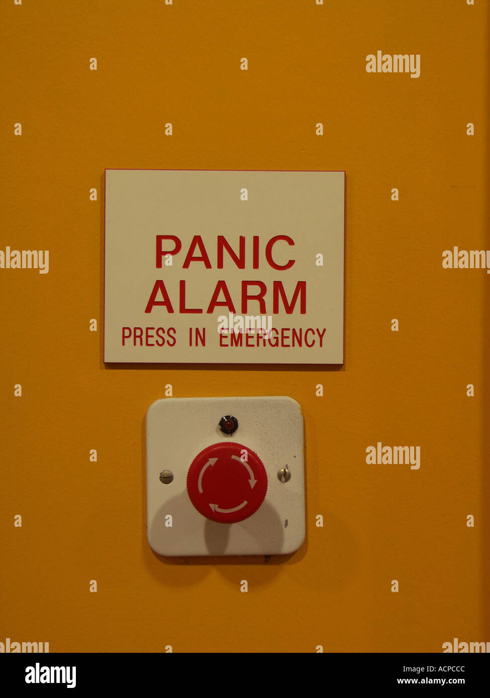 Panic Alarm Button in a prominent place on a gym wall Stock Photo - Alamy