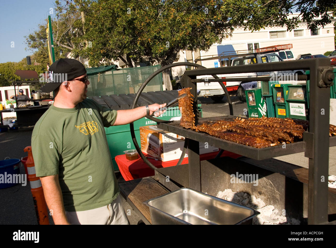 Barbecue at Thursday Night festivities in town of San Luis Obispo ...