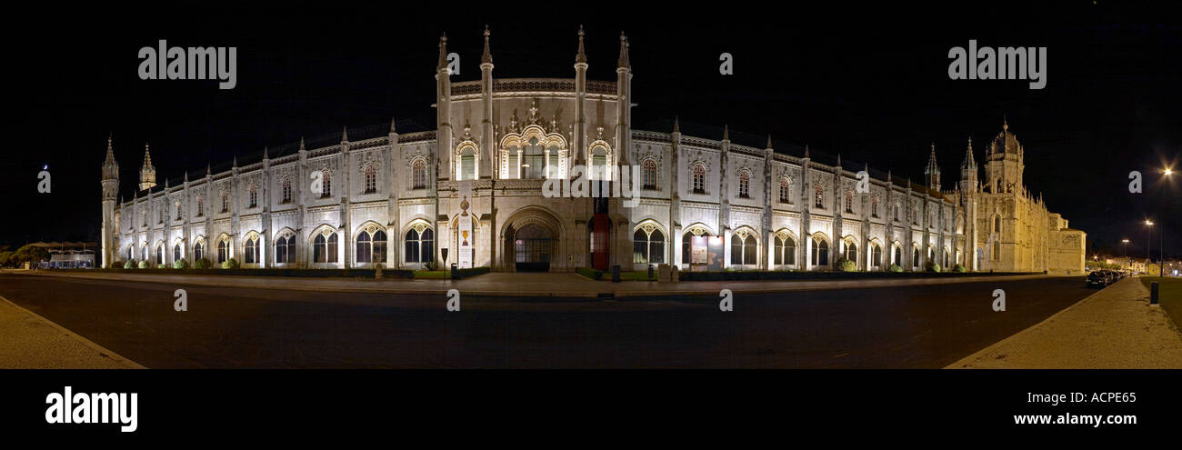 Panorama of jeronimos monastery at night hi-res stock photography and ...