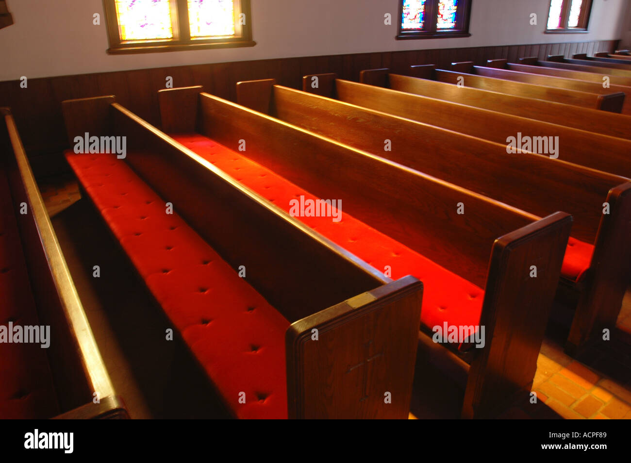 Empty church pew in catholic hi-res stock photography and images - Alamy
