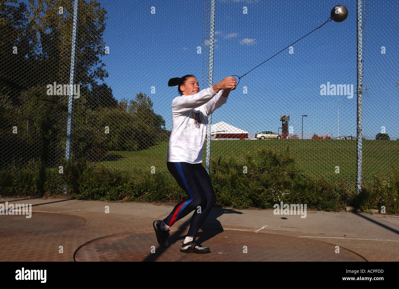Anna Mahon Olympic Athlete in the Hammer Throw practices in Connecticut ...