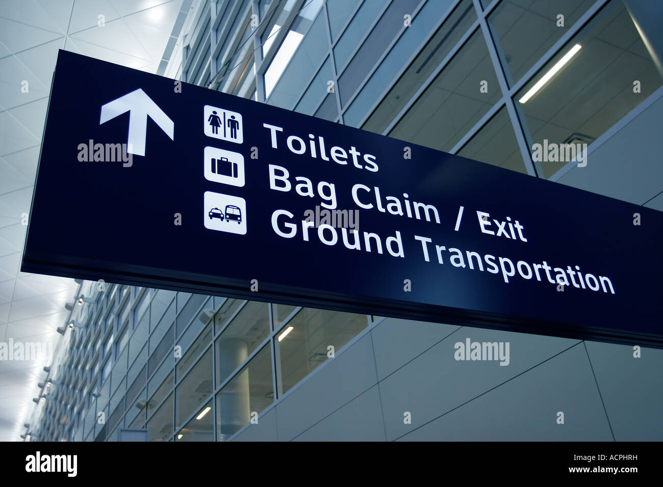 Sign in newly opened Airport Stock Photo - Alamy