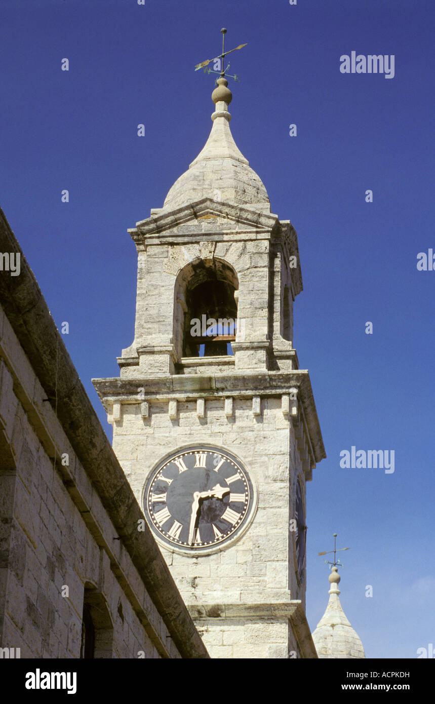 Bermuda St. George bell tower clock Stock Photo - Alamy