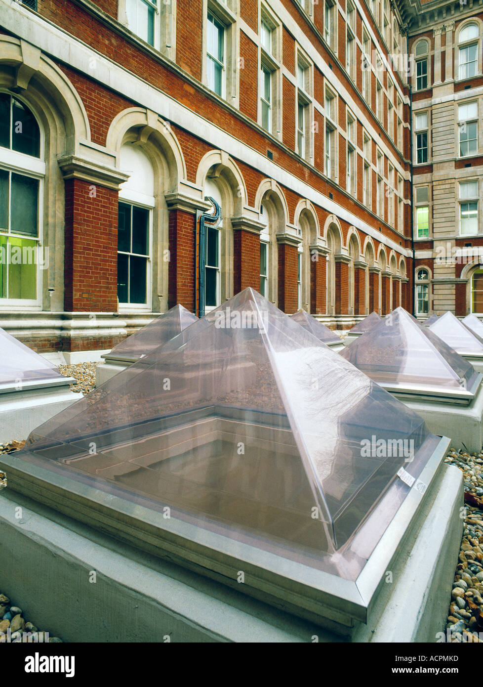 Pyramid rooflighting at St Thomas Hospital London Stock Photo - Alamy