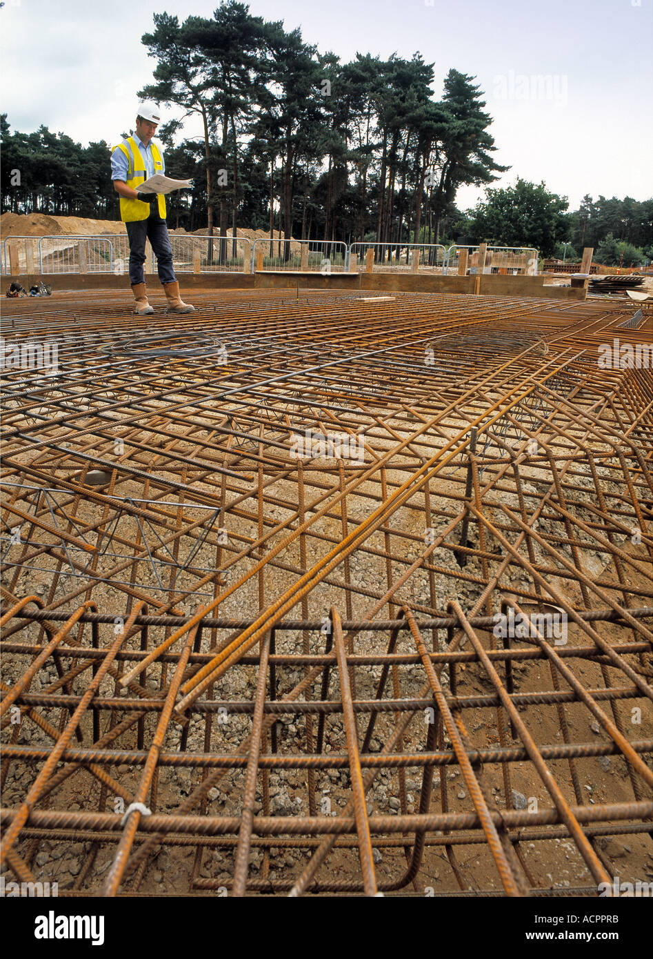 Inspecting the steelwork for a reinforced slab at a waste water ...