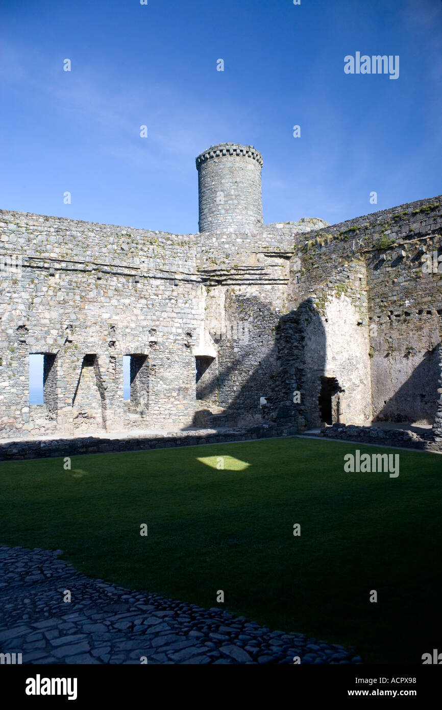 Inside Harlech castle North Wales Stock Photo - Alamy