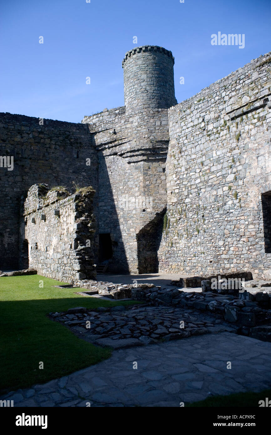Inside Harlech castle North Wales Stock Photo - Alamy